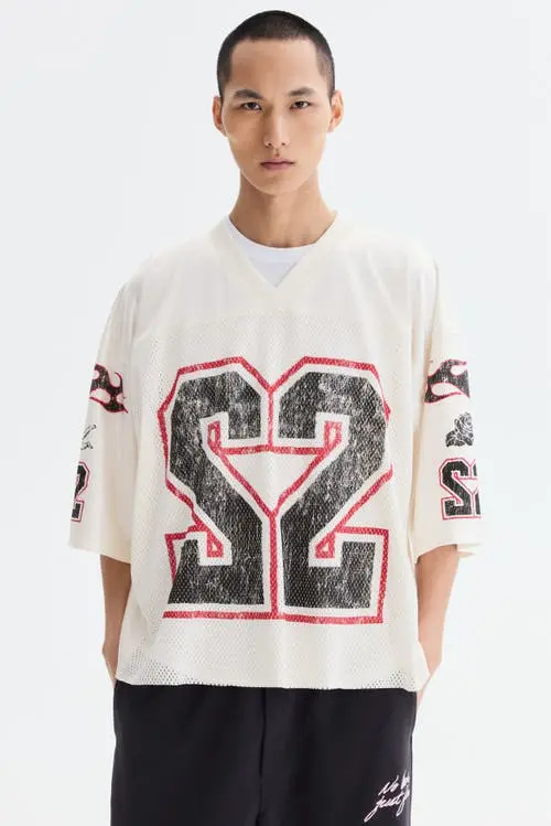 H&m Printed Mesh T-shirt - White/22