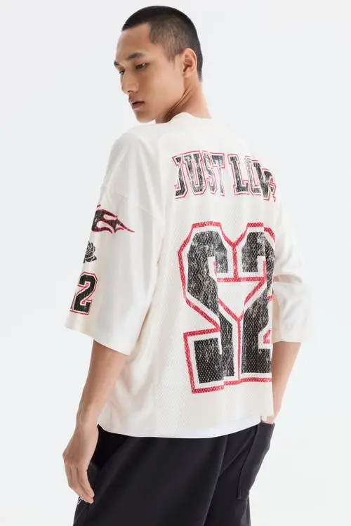 H&m Printed Mesh T-shirt - White/22