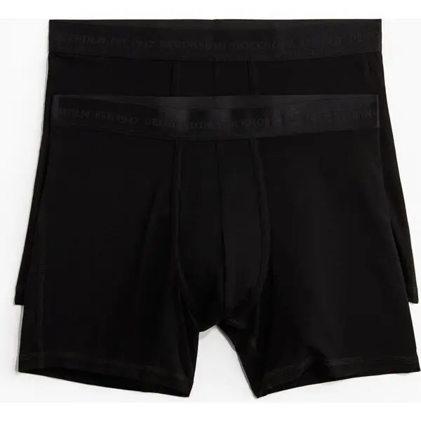 H&m 2-pack Mid Trunks With Lycra - Black