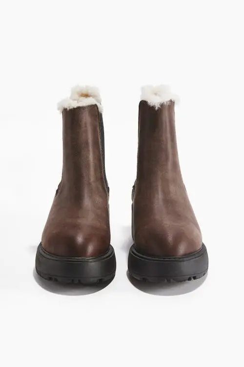 H&m Warm-lined Chelsea Boots With Chunky Soles