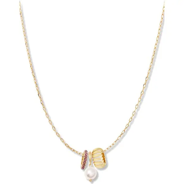 BROOK & YORK Gaby Faux Pearl And Birthstone Multipendant Necklace - Gold/june