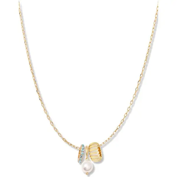 BROOK & YORK Gaby Faux Pearl And Birthstone Multipendant Necklace - Gold/march