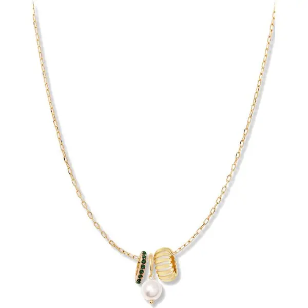 BROOK & YORK Gaby Faux Pearl And Birthstone Multipendant Necklace - Gold/may