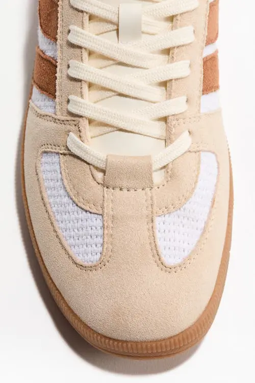 H&M Low Top Lace-up Sneakers - Beige/white