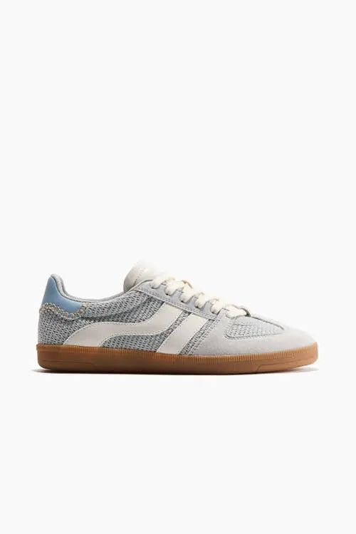 H&m Leopard Print Lace-up Trainers - Light Gray