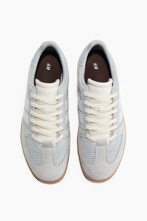 H&m Low Top Lace-up Sneakers - Light Gray