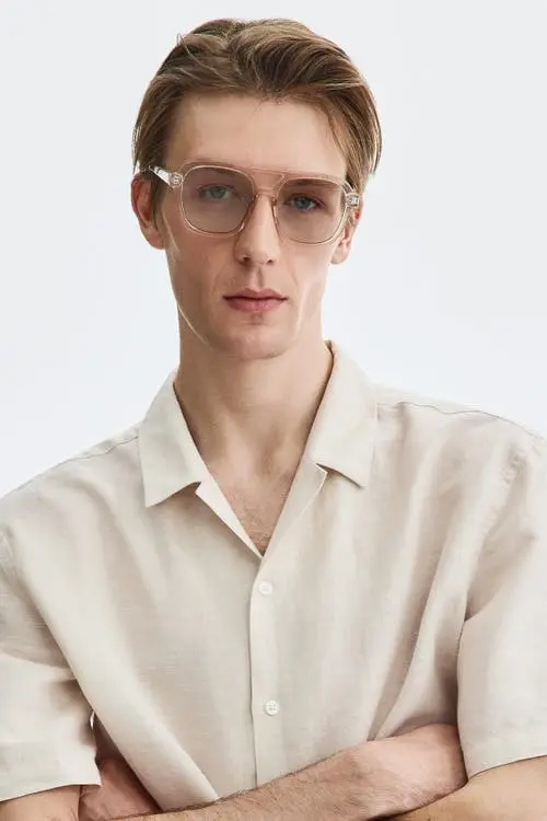 H&M Relaxed Fit Linen-blend Resort Shirt - Light Beige