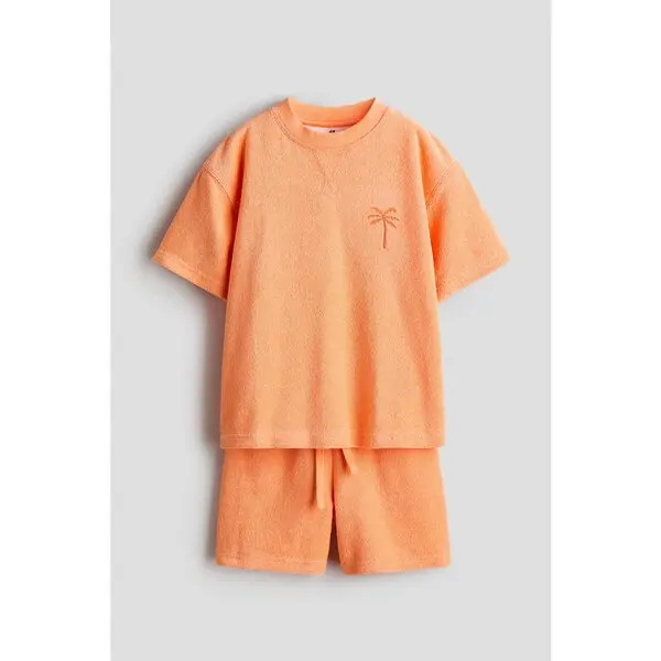 H&m 2-piece Terry Set - Orange