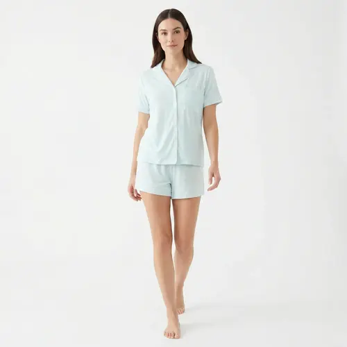 MOTETTE Short Sleeve And Shorts Pajama Set - Cloud Stripe