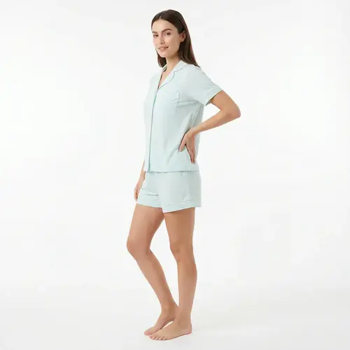 MOTETTE Short Sleeve And Shorts Pajama Set - Cloud Stripe