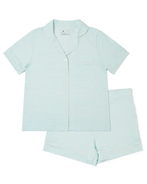 MOTETTE Short Sleeve And Shorts Pajama Set - Cloud Stripe
