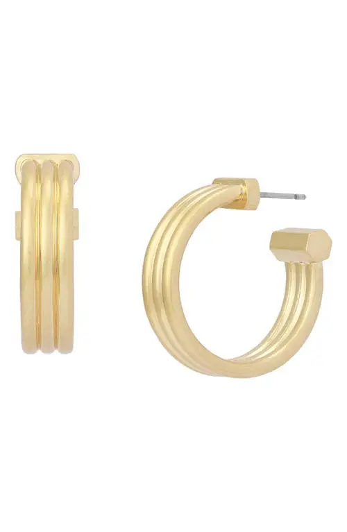 ALLSAINTS Tube Hoop Earrings - Vintage Gold