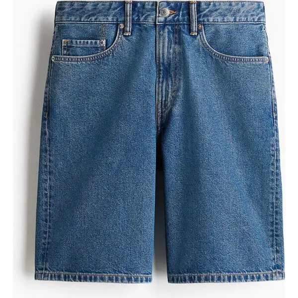 H&m Relaxed Fit Denim Shorts - Denim Blue