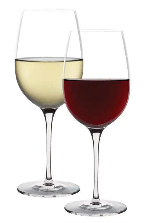 LUIGI BORMIOLI Crescendo Set Of 8 White & Red Wind Glasses - Clear