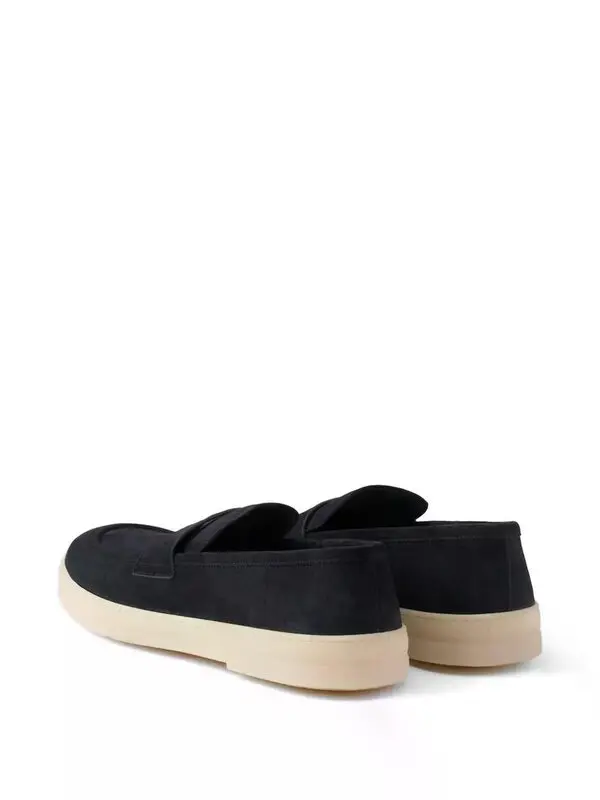 Prada Suede Penny-slot Loafers - Blue