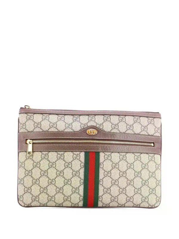 Gucci Ophidia Gg Coated Canvas Large Clutch Bag
