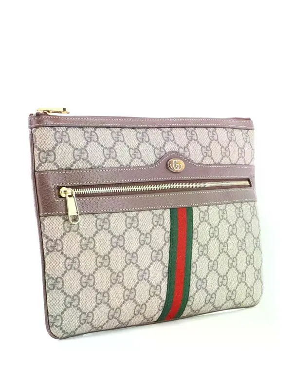 Gucci Ophidia Gg Coated Canvas Large Clutch Bag