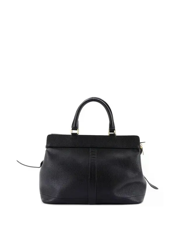 Celine Leather Tote Satchel - Black