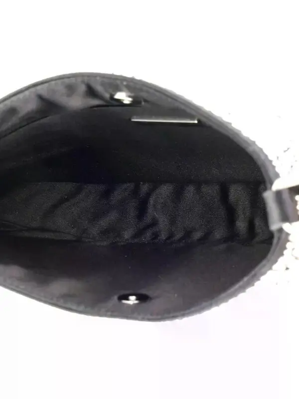 Prada Cleo Shoulder Bag Crystal Embellished Satin Small Crossbody Bag - Black