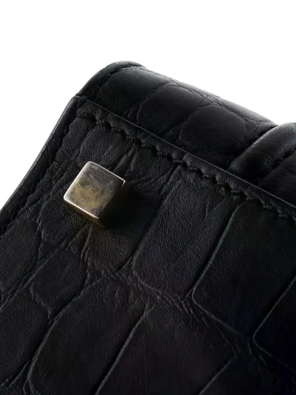 Celine Crocodile Embossed Leather Medium Tote Bag - Black