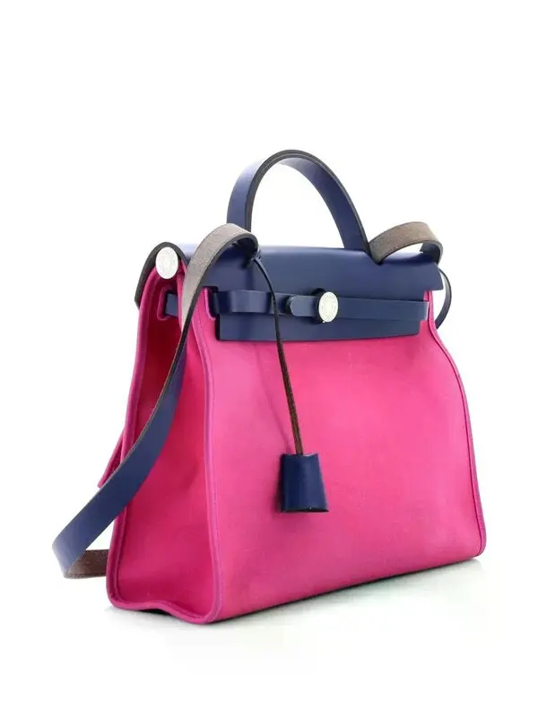 Hermès Herbag Zip Leather And Toile 31 Shoulder Bag