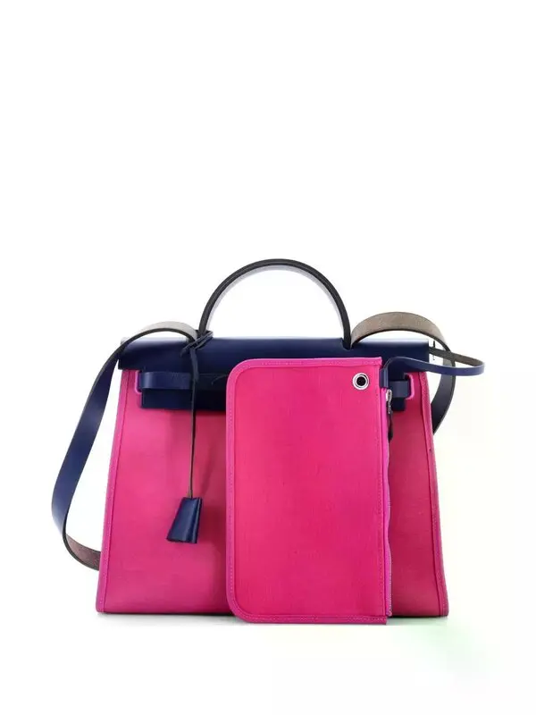 Hermès Herbag Zip Leather And Toile 31 Shoulder Bag
