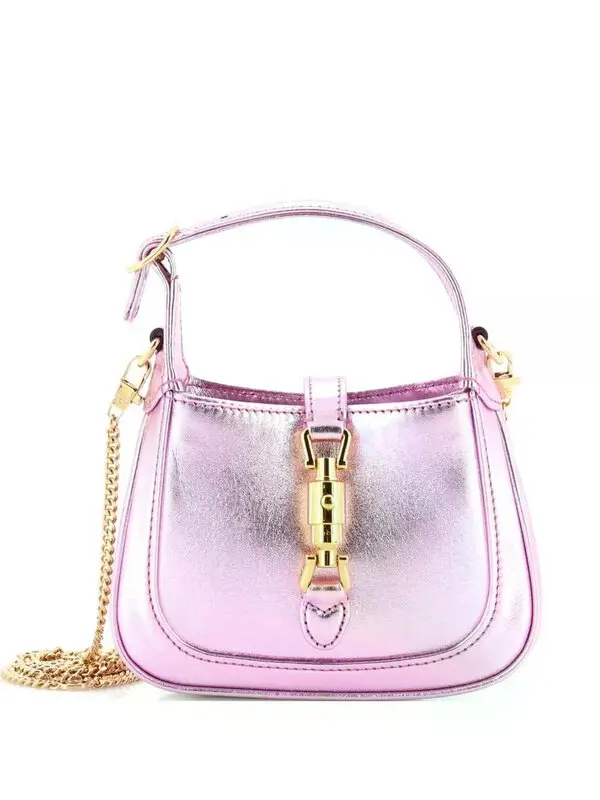 Gucci Jackie 1961 Chain Leather Super Mini Hobo Bag - Metallic