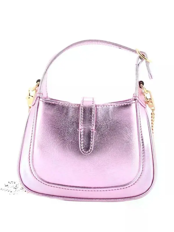 Gucci Jackie 1961 Chain Leather Super Mini Hobo Bag - Metallic
