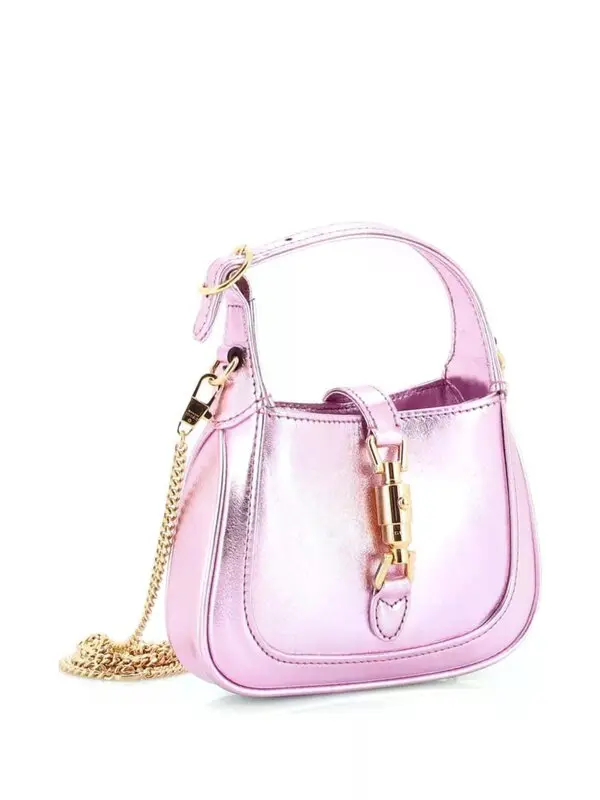 Gucci Jackie 1961 Chain Leather Super Mini Hobo Bag - Metallic