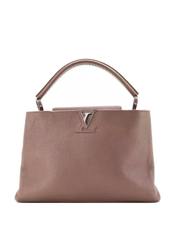 LOUIS VUITTON Capucines Bag Leather Mm Satchel - Neutrals