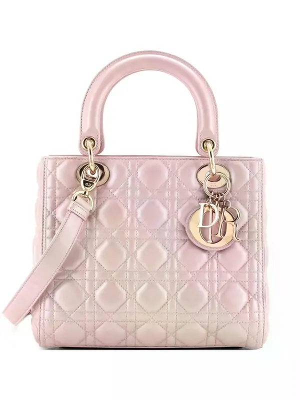 Dior Lady Lambskin Shoulder Bag - Pink