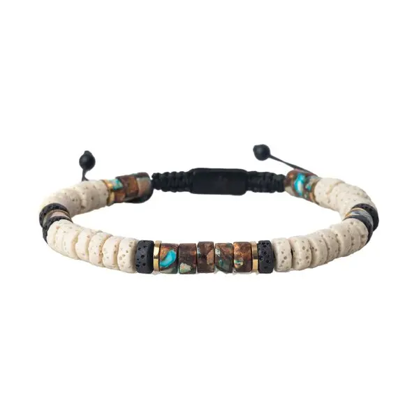STARFISH PROJECT Vanguard Lava Bead Bracelet - Beige/black/blue/brown/red/yellow
