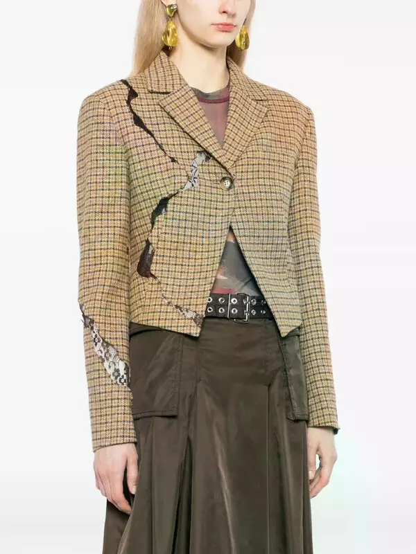 Andersson Bell Plaid Cut-out Blazer