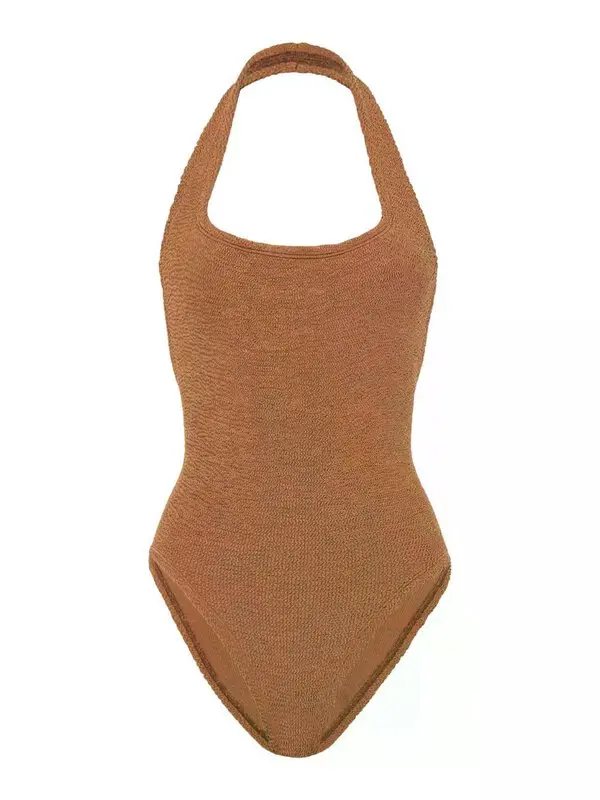 Hunza G Sandy Halterneck Swimsuit - Brown