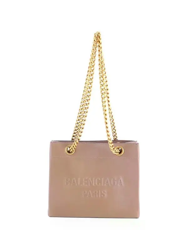 Balenciaga Duty Free Chain Leather Small Tote Bag - Neutrals