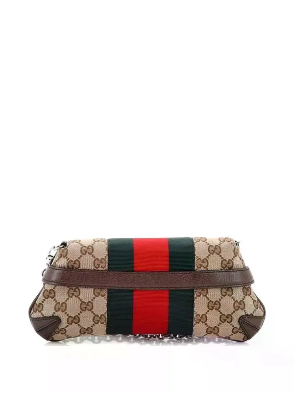 Gucci Horsebit Nm Web Chain Clutch Gg Canvas Small Shoulder Bag