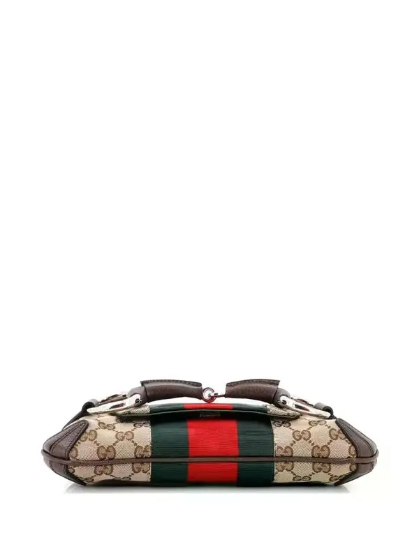Gucci Horsebit Nm Web Chain Clutch Gg Canvas Small Shoulder Bag