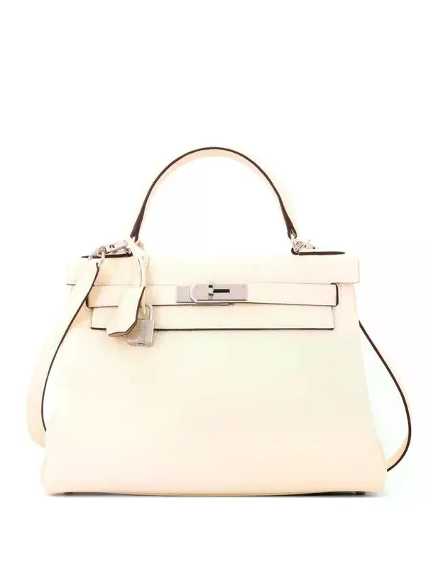 Hermès Kelly Handbag Light Clemence With Palladium Hardware 28 Satchel - Neutrals