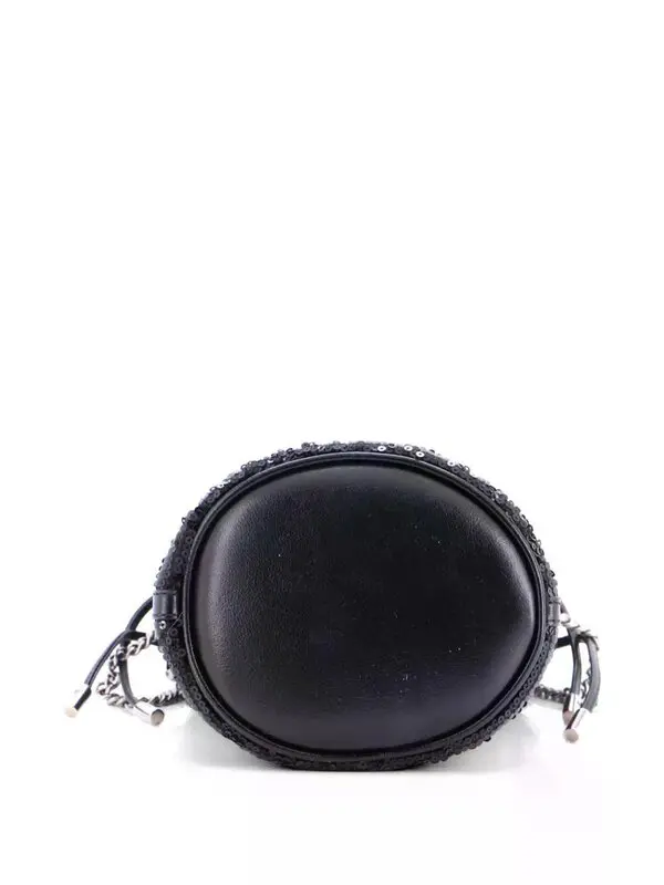Gucci Gg Marmont Sequined Mini Bucket Bag - Black