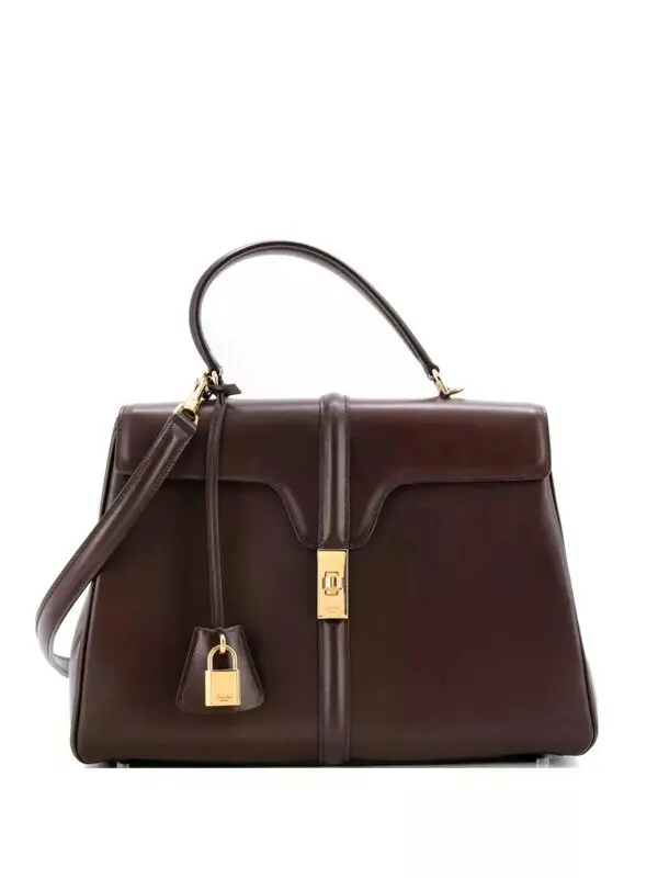 Celine 16 Top Handle Bag Smooth Calfskin Medium Satchel - Brown