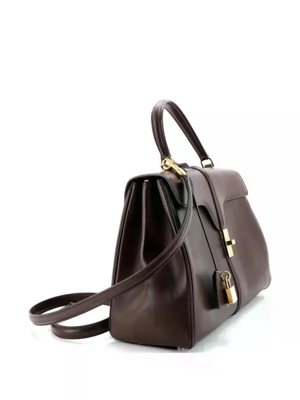 Celine 16 Top Handle Bag Smooth Calfskin Medium Satchel - Brown