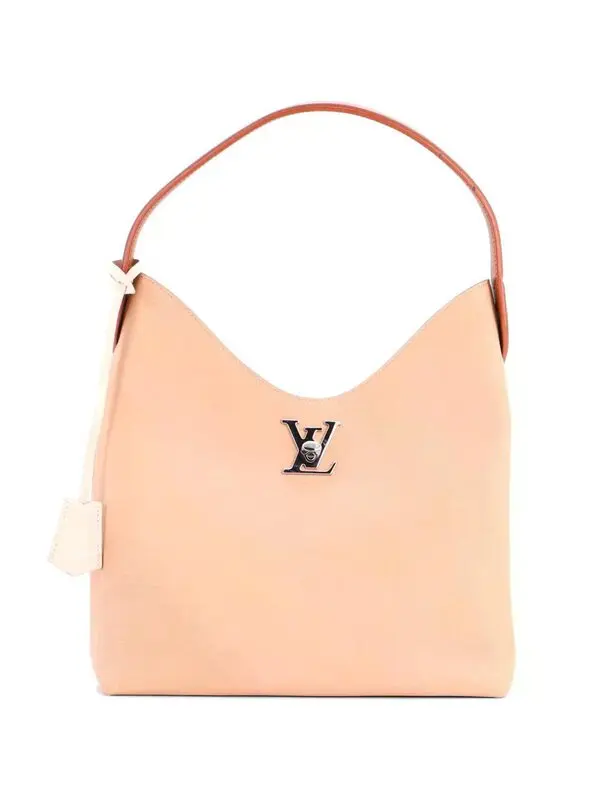 LOUIS VUITTON Lockme Leather Hobo Bag - Neutrals