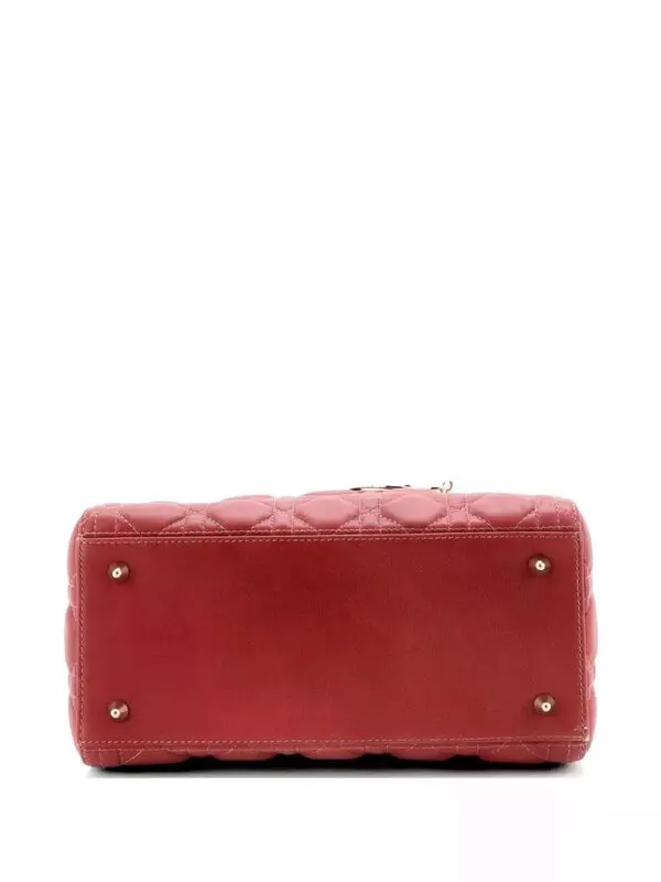 Dior Lady Cannage Quilt Lambskin Medium Satchel - Pink