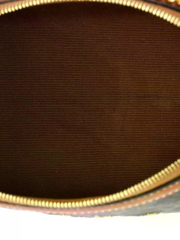 Celine Embroidered Triomphe Coated Canvas Shoulder Bag - Brown