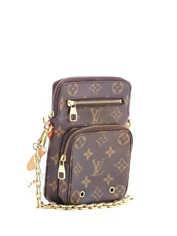LOUIS VUITTON Monogram Canvas Utility Phone Sleeve Crossbody Bag - Brown