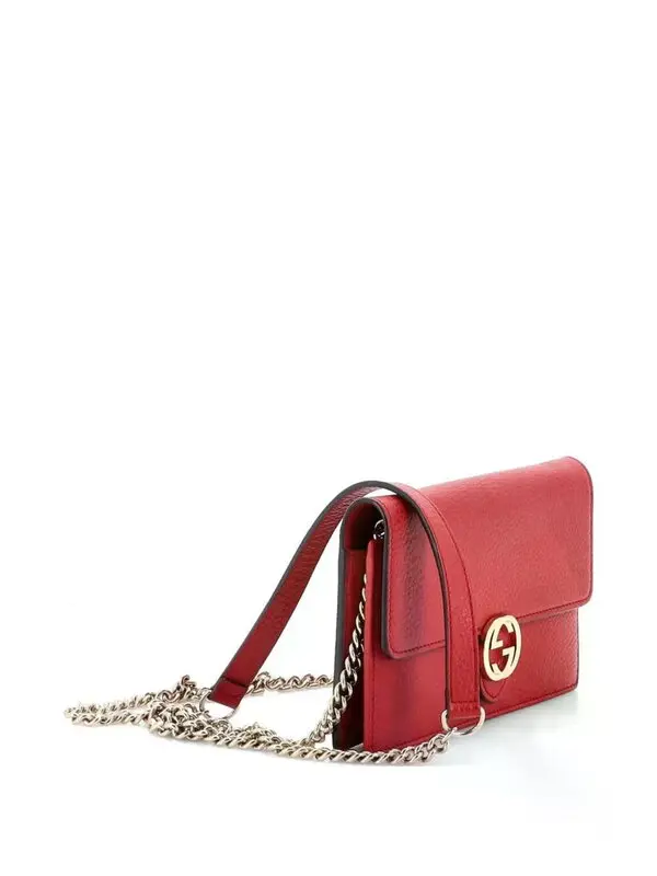 Gucci Interlocking Wallet On Chain Leather Crossbody Bag