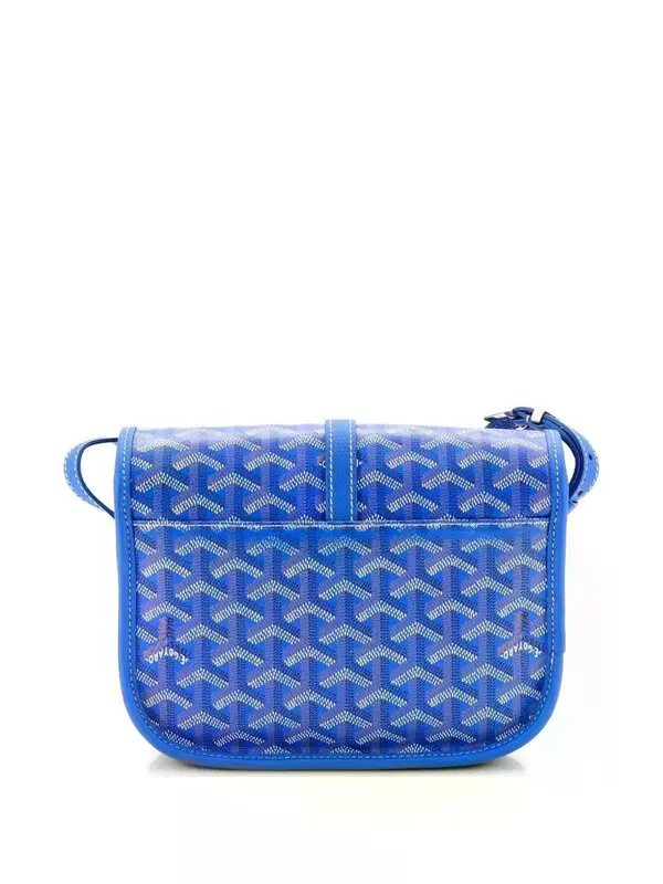 Goyard Belvedere Iii Messenger Bag In Coated Canvas With Leather - Blue