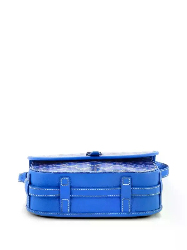 Goyard Belvedere Iii Messenger Bag In Coated Canvas With Leather - Blue