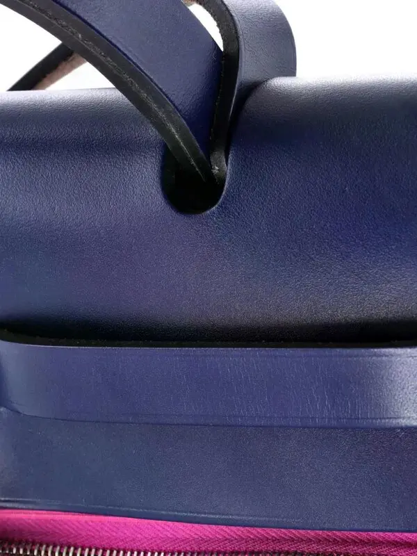 Hermès Herbag Zip Leather And Toile 31 Shoulder Bag - Blue