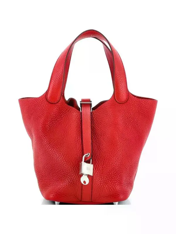 Hermès Picotin Lock Bag Clemence Pm Bucket Bag - Red